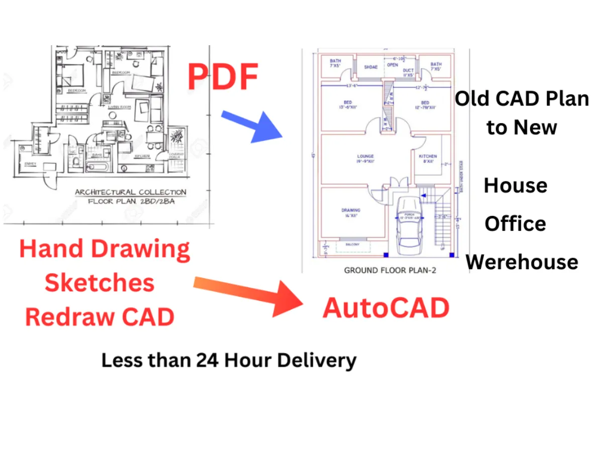 I Will Convert PDF, Sketches to AutoCAD & Redraw Precise DWG Files | Xp ...